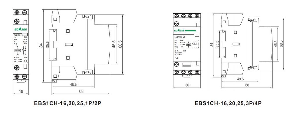 EBS1CH Modular Contactor - Shanghai Ebasee Electric Co.,Ltd