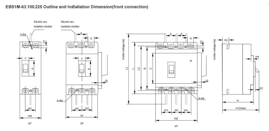 EBS1M Moulded Case Circuit Breaker - Shanghai Ebasee Electric Co.,Ltd