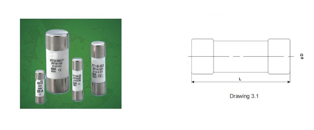 RT18 Low Voltage Cylindrical Fuse Links - Shanghai Ebasee Electric Co.,Ltd